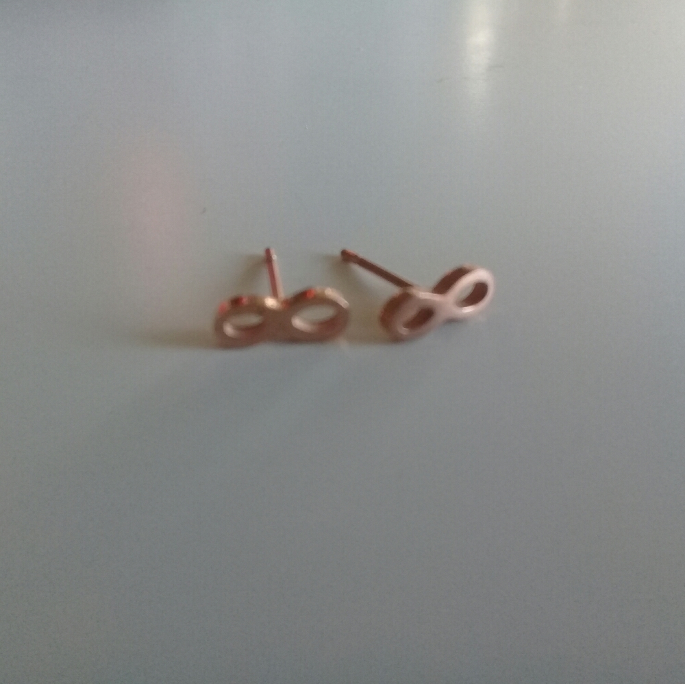 925 Rose Gold Infinity Symbol Studs - Gem